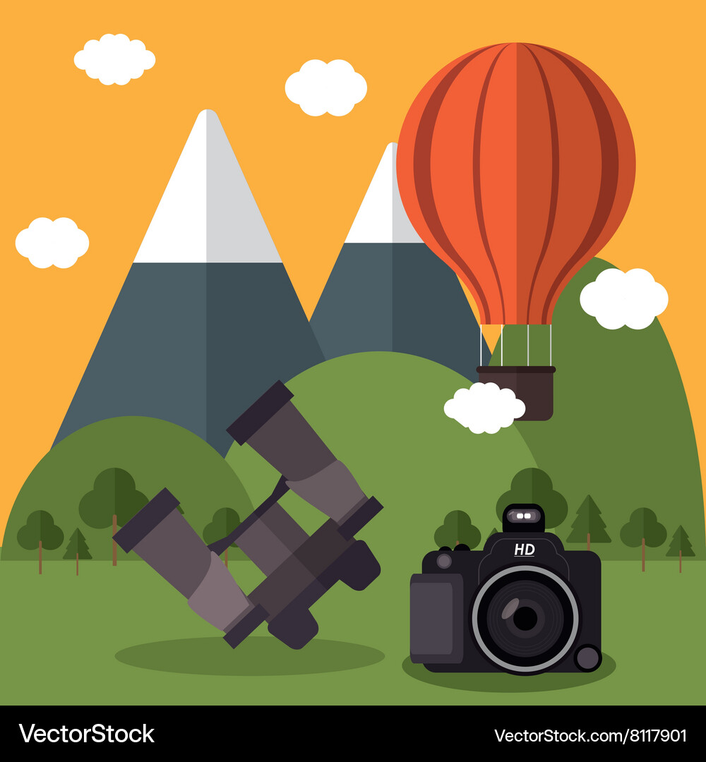 Camera and travel icon design Royalty Free Vector Image