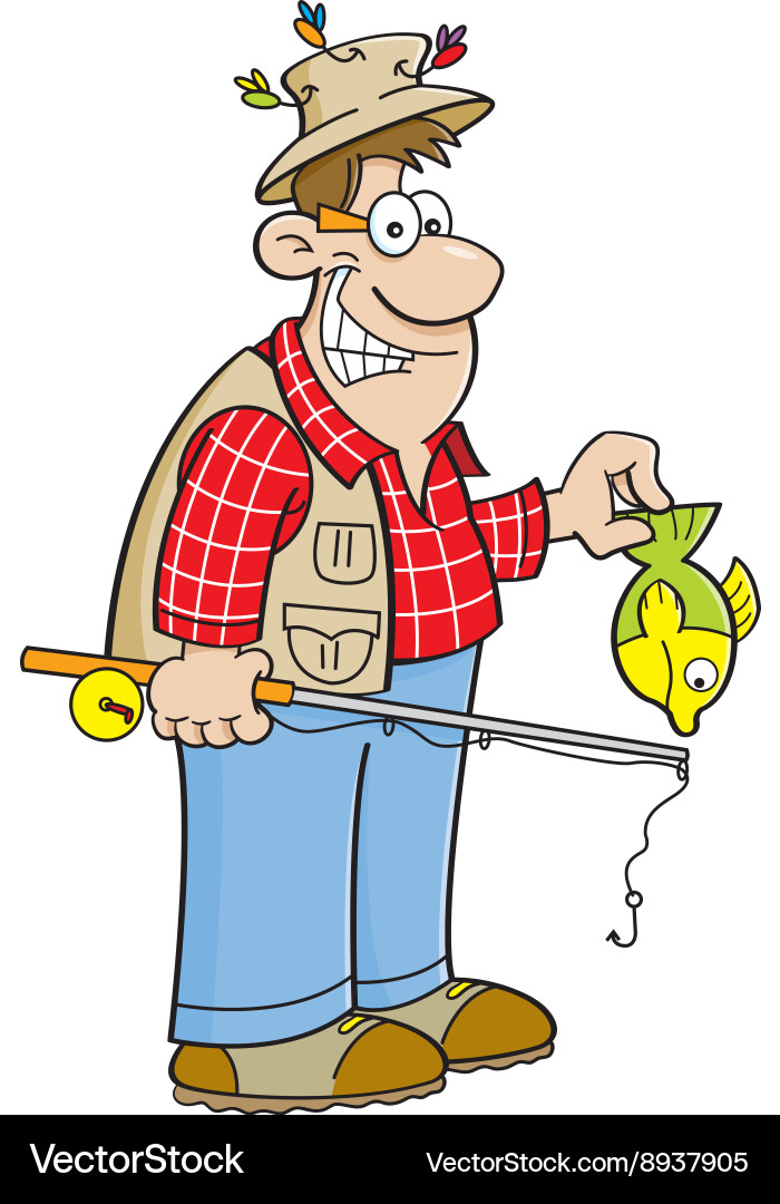Cartoon fisherman Royalty Free Vector Image - VectorStock