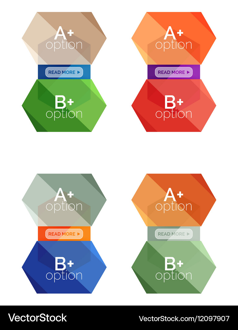 Set of abstract infographics content boxes Vector Image