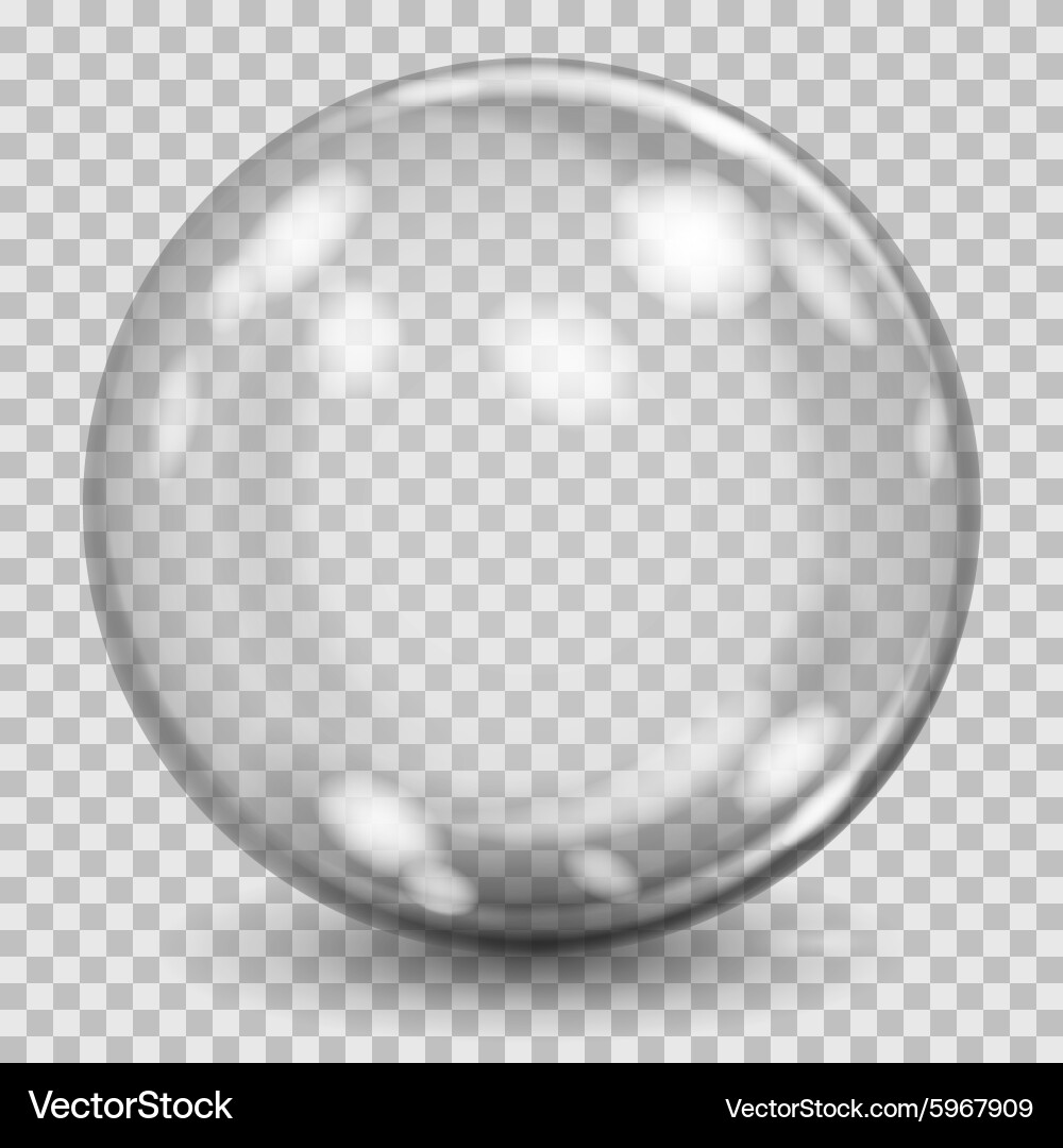 Big gray transparent glass sphere Royalty Free Vector Image