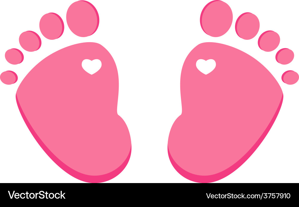 Pink baby footprint Royalty Free Vector Image - VectorStock