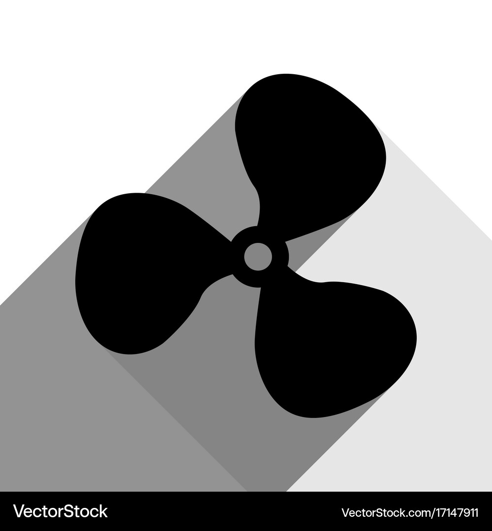 Fan sign black icon with two flat gray Royalty Free Vector