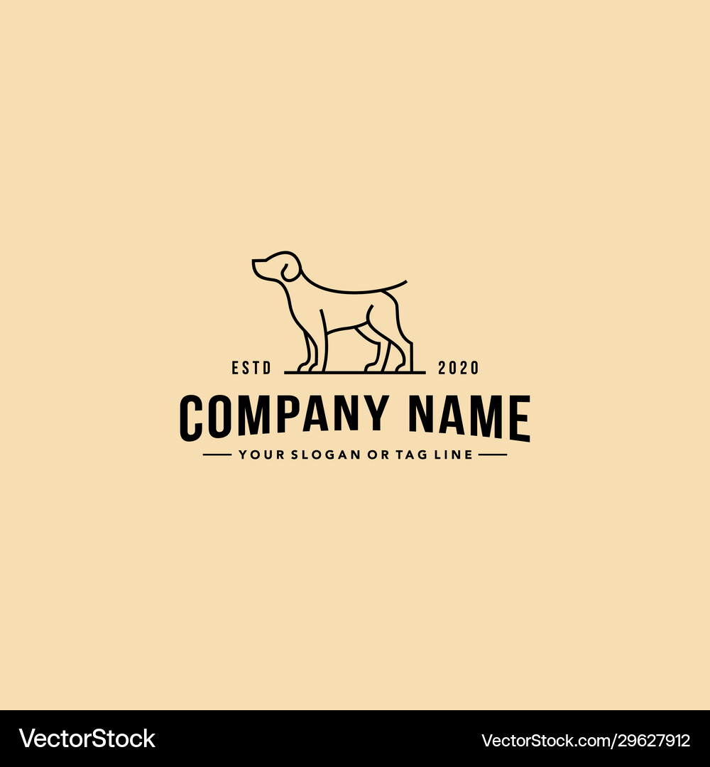 Line art dog logo design Royalty Free Vector Image
