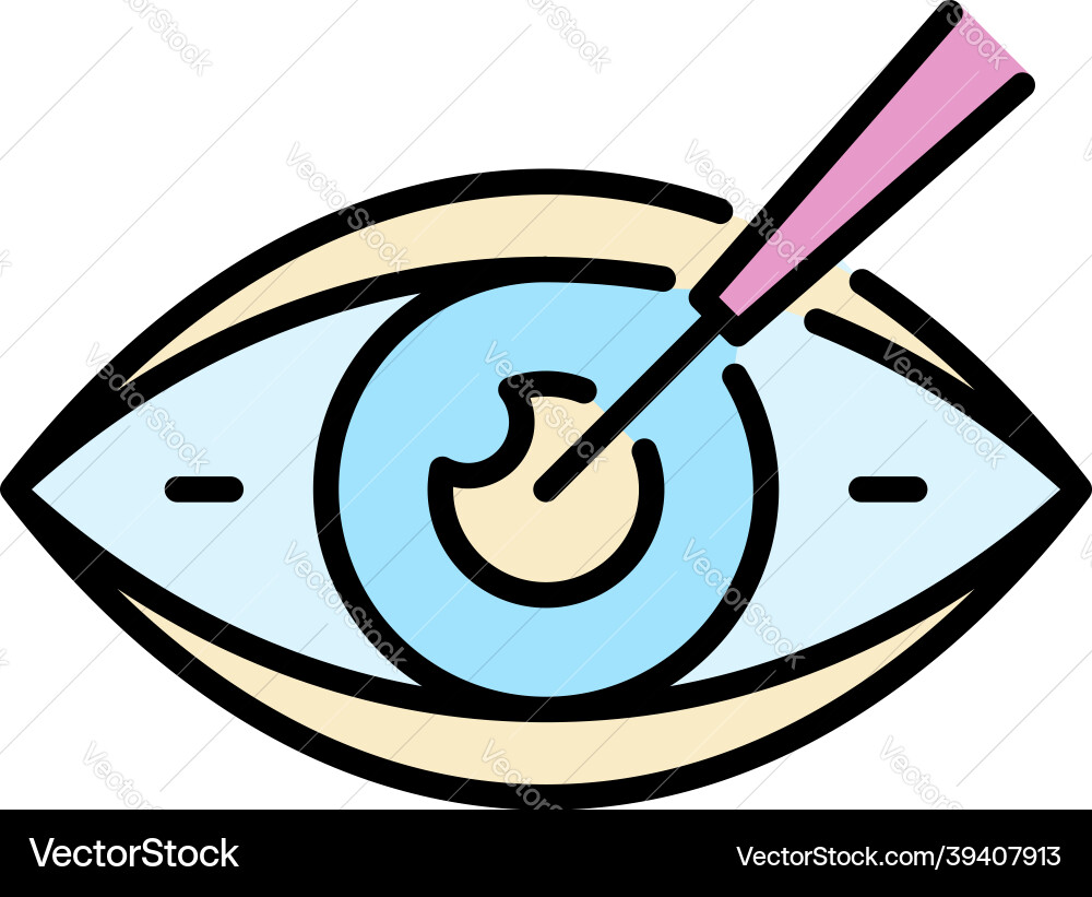 Eyeball care icon color outline Royalty Free Vector Image