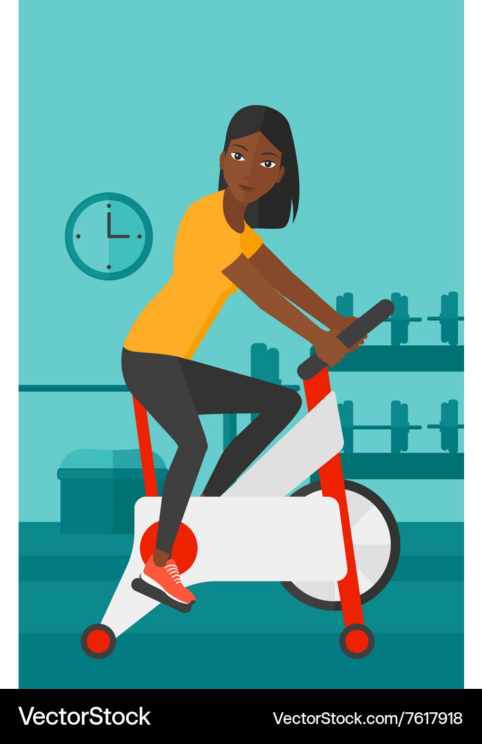 Woman doing cycling exercise Royalty Free Vector Image