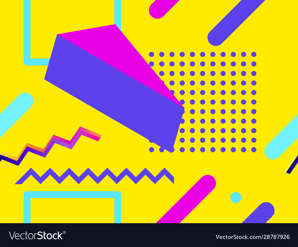 Memphis seamless pattern geometric elements Vector Image