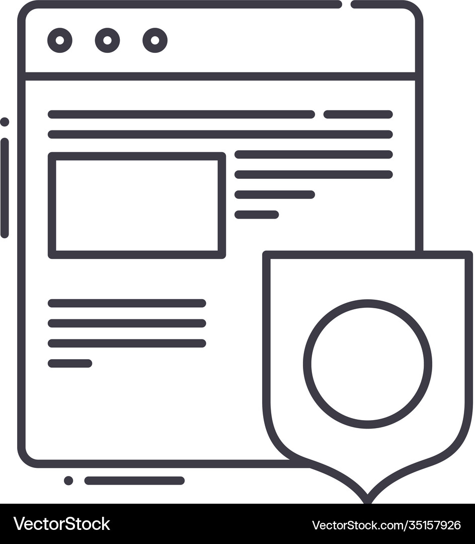 Network protection icon linear isolated Royalty Free Vector