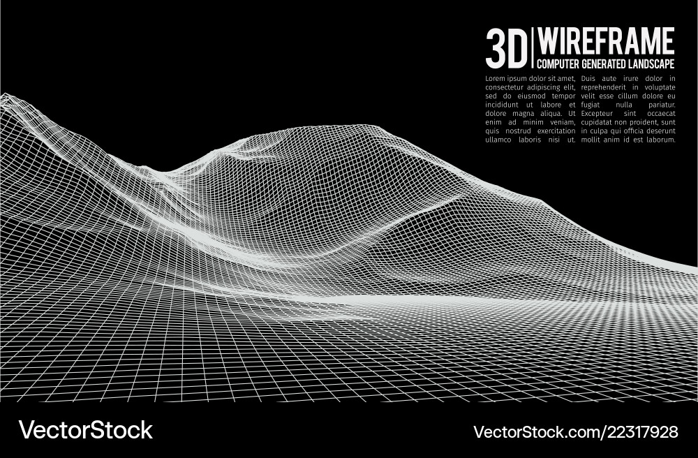 Abstract landscape background cyberspace Vector Image
