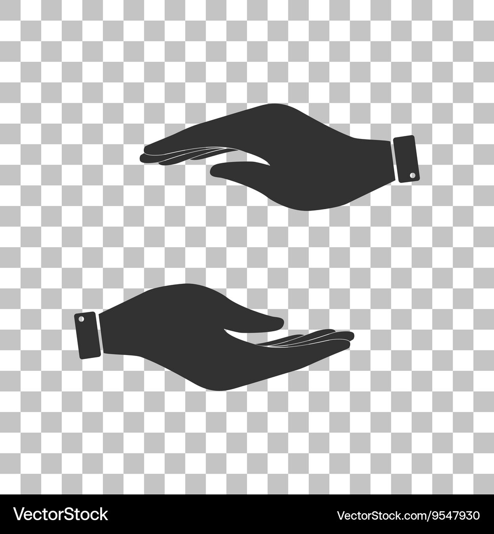 Hand sign dark gray icon Royalty Free Vector Image