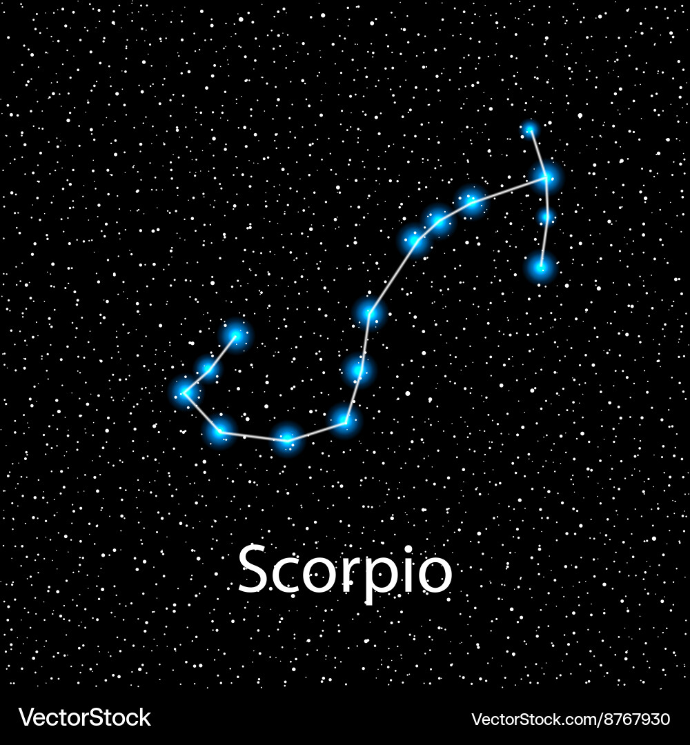 Scorpio zodiac sign bright stars Royalty Free Vector Image