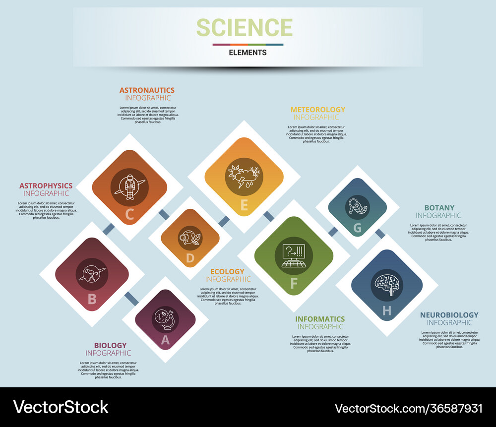 Infographic science template icons in different Vector Image
