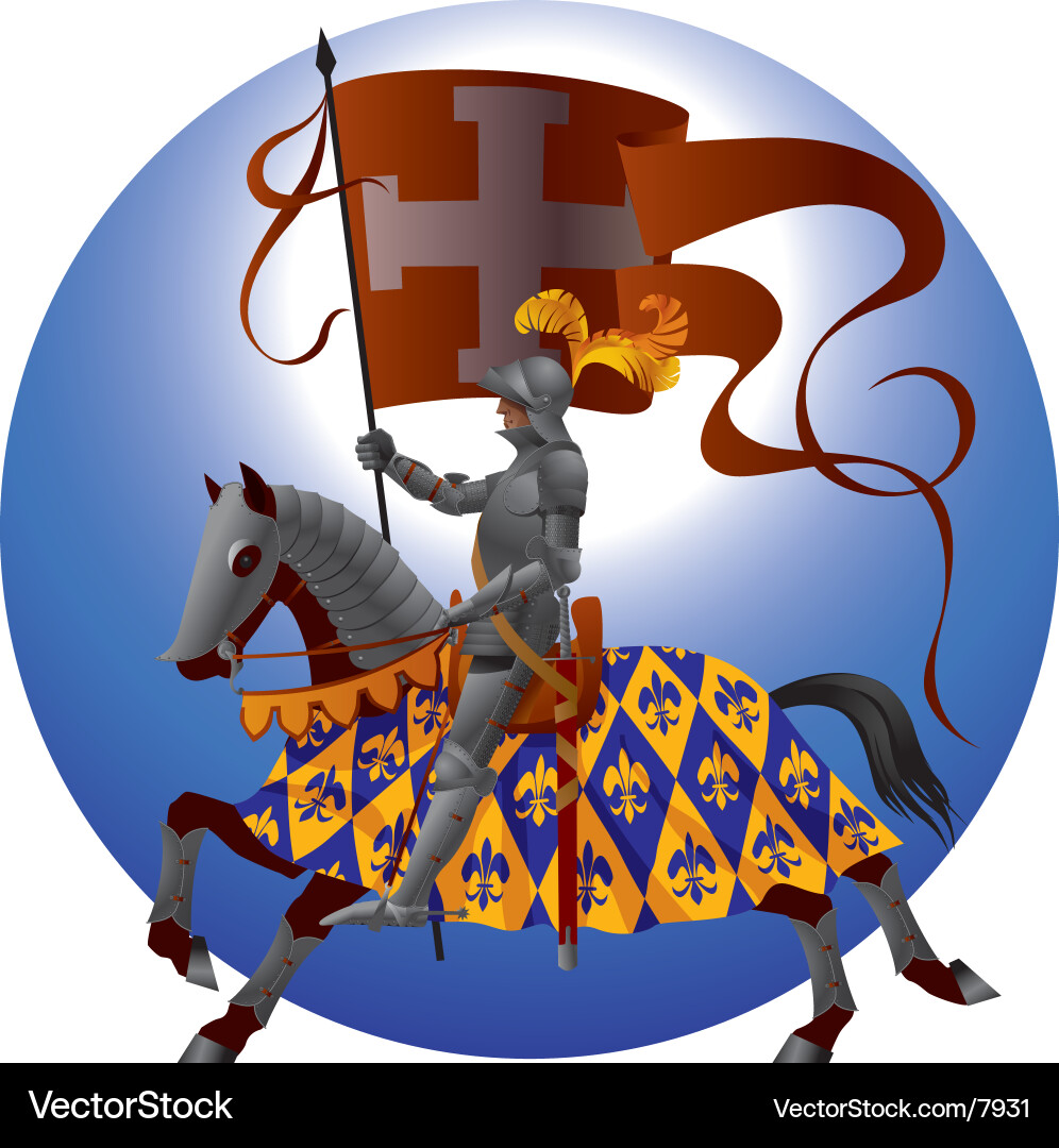 Knight with a standard Royalty Free Vector Image