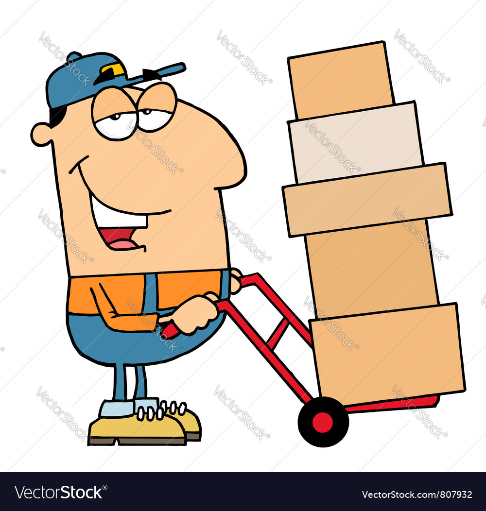 Delivery Guy Moving Boxes Royalty Free Vector Image