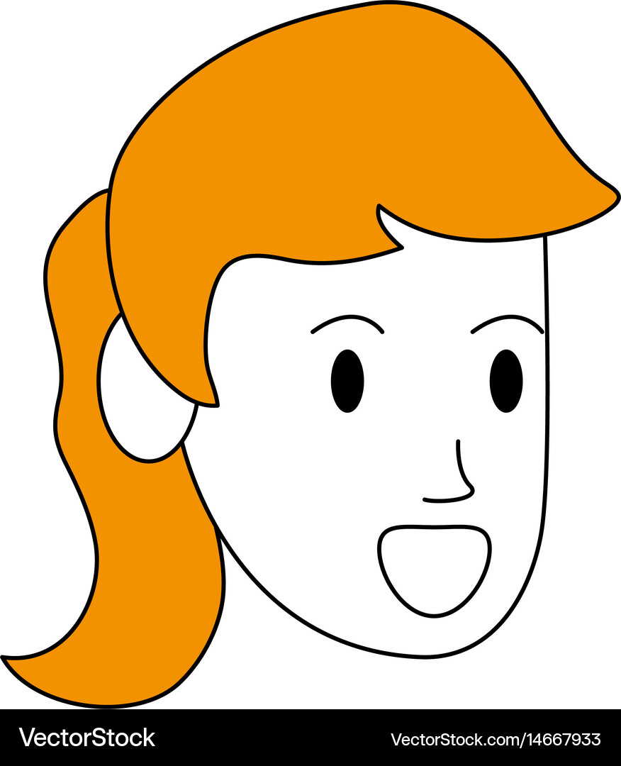 Color silhouette image cartoon side view face Royalty Free Vector Image ...