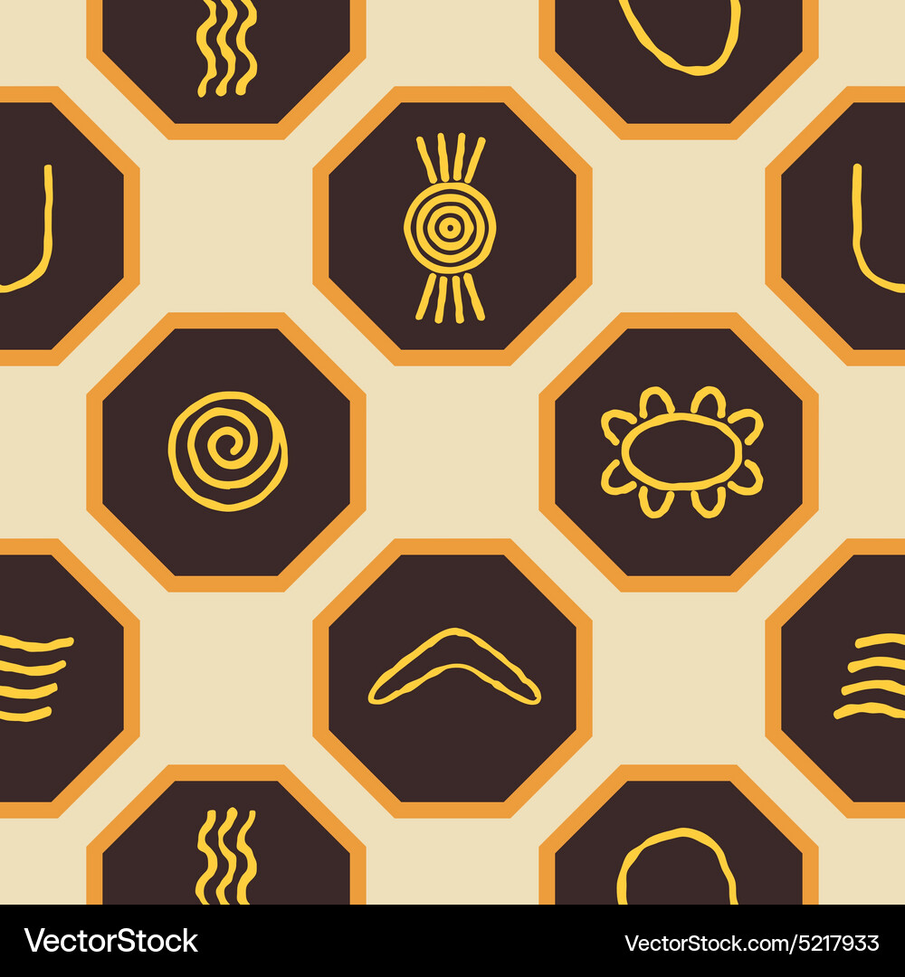 Seamless texture with australian aboriginal art Vector Image