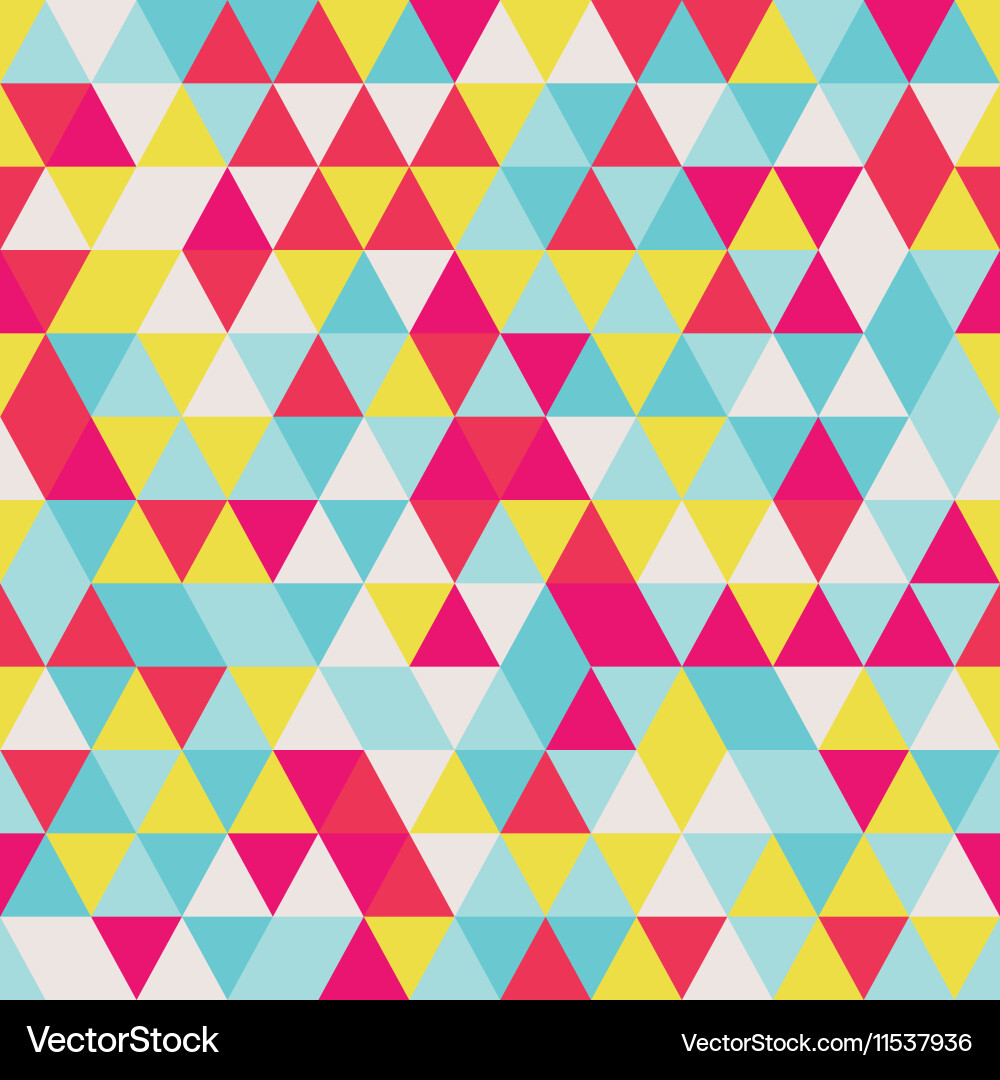 Geometric seamless pattern with colorful triangles