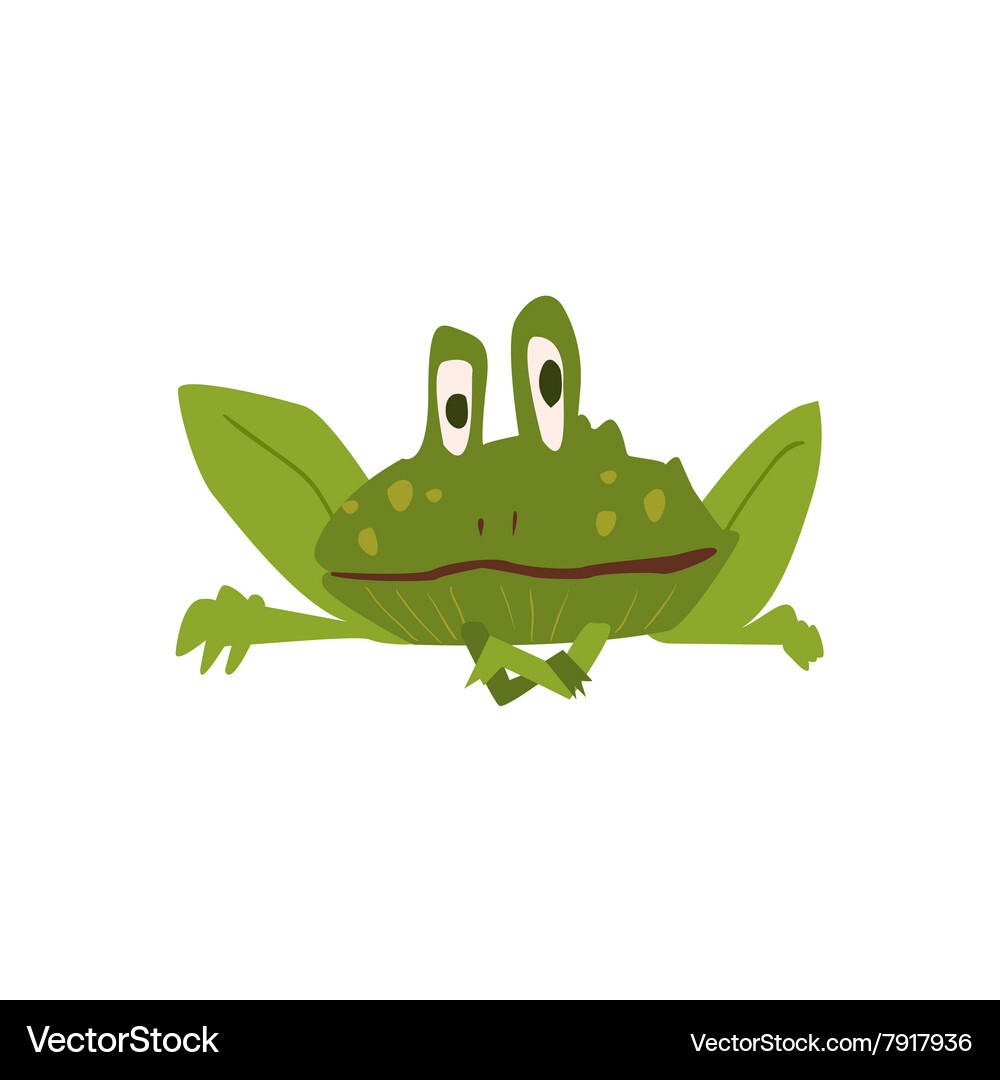 Sitting toad flat cartoon stylized Royalty Free Vector Image