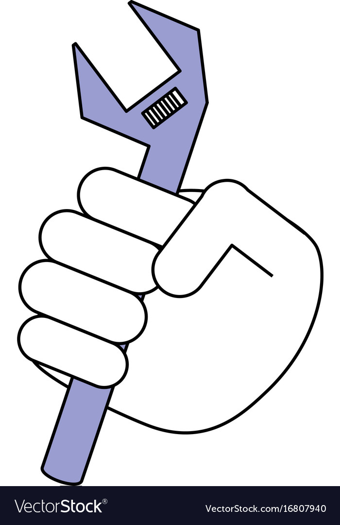 Hand with tool Royalty Free Vector Image - VectorStock