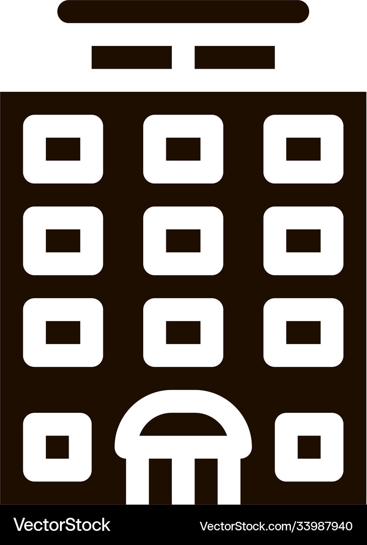 Tower-block building sign icon Royalty Free Vector Image