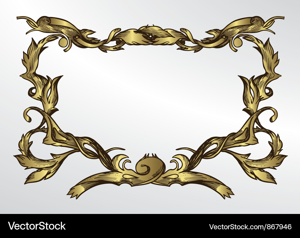 Vintage gold floral frame Royalty Free Vector Image