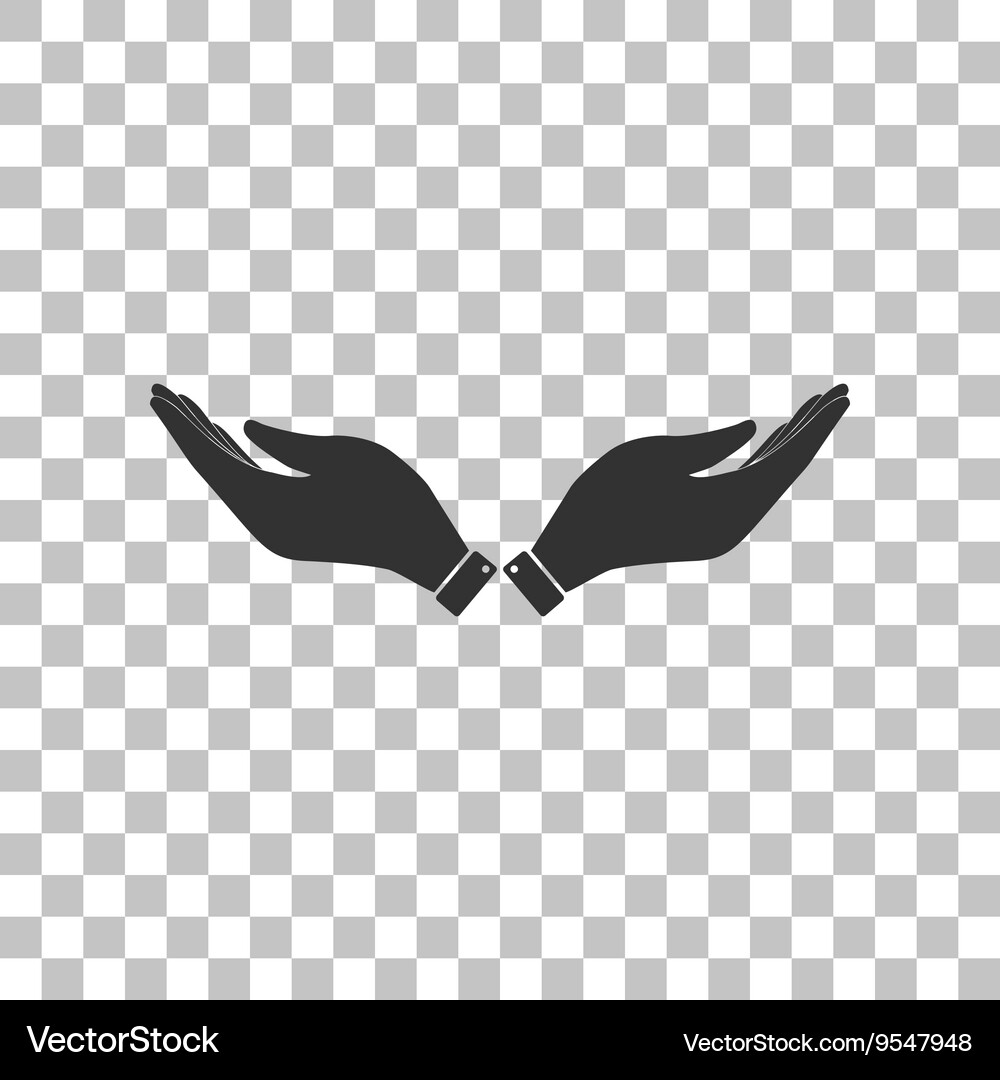 Hand sign dark gray icon Royalty Free Vector Image