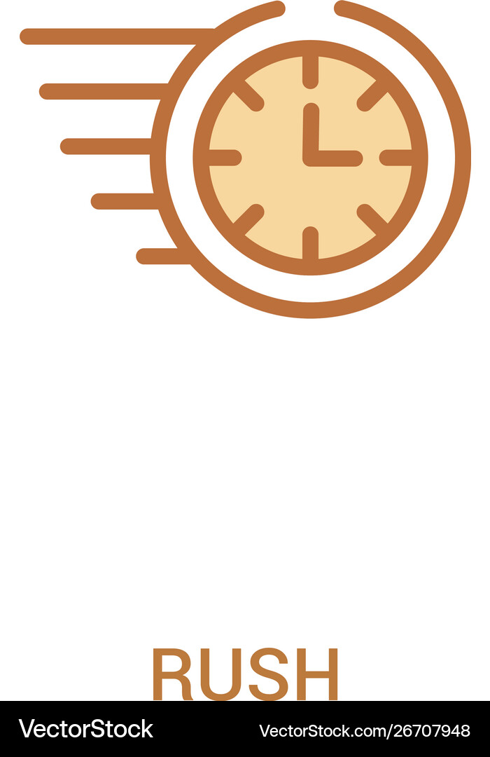 Rush concept 2 colored icon simple line element Vector Image