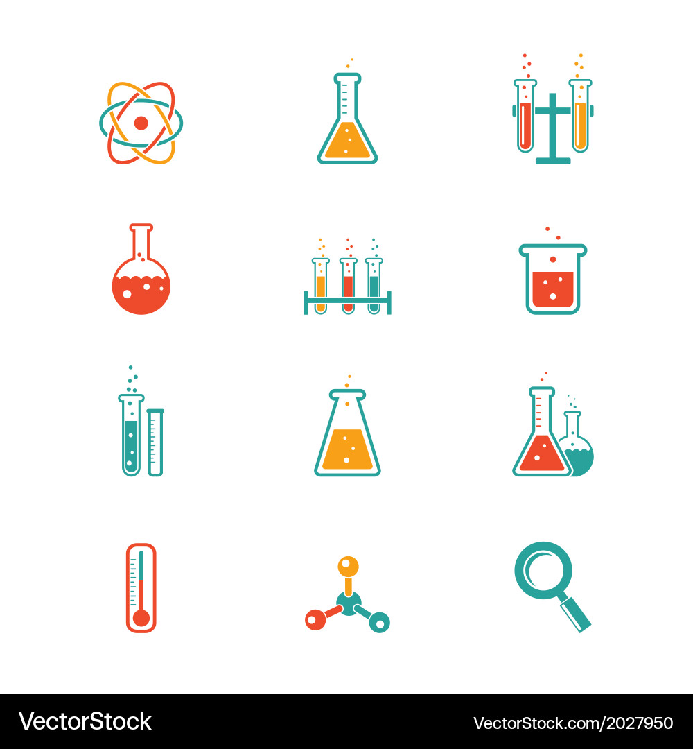 Chemistry icons Royalty Free Vector Image - VectorStock