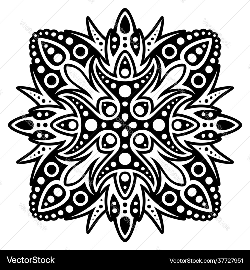 Clip art with isolated abstract black pattern Vector Image