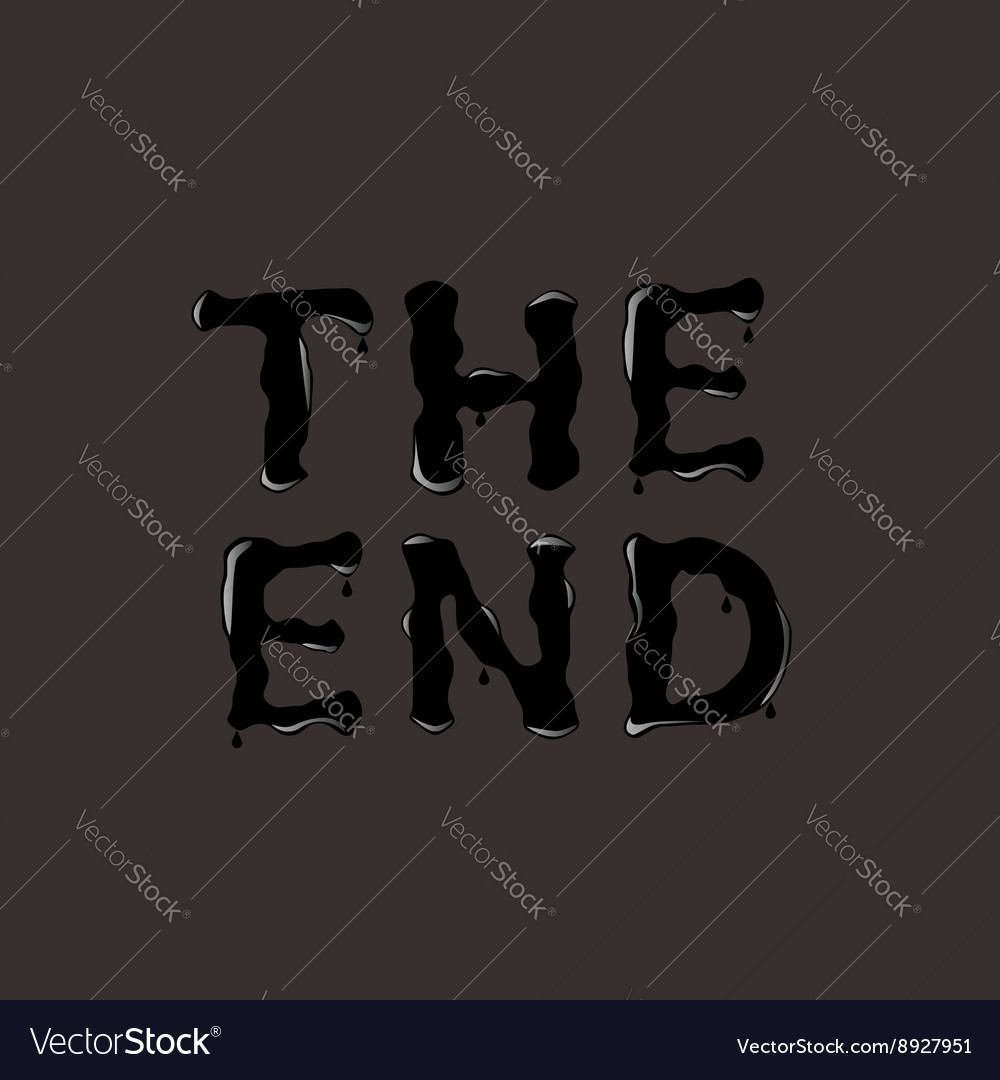 End text Royalty Free Vector Image - VectorStock