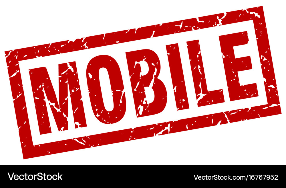 Square grunge red mobile stamp Royalty Free Vector Image