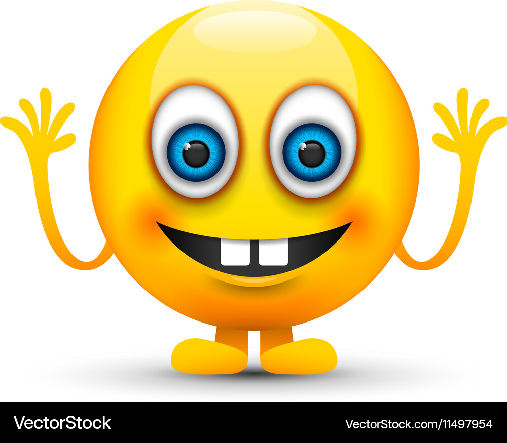 Buck teeth emoji character Royalty Free Vector Image