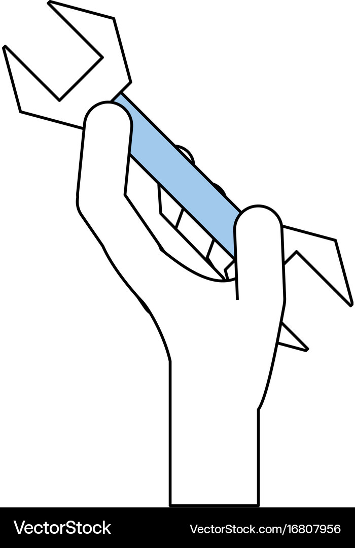 Hand with tool Royalty Free Vector Image - VectorStock