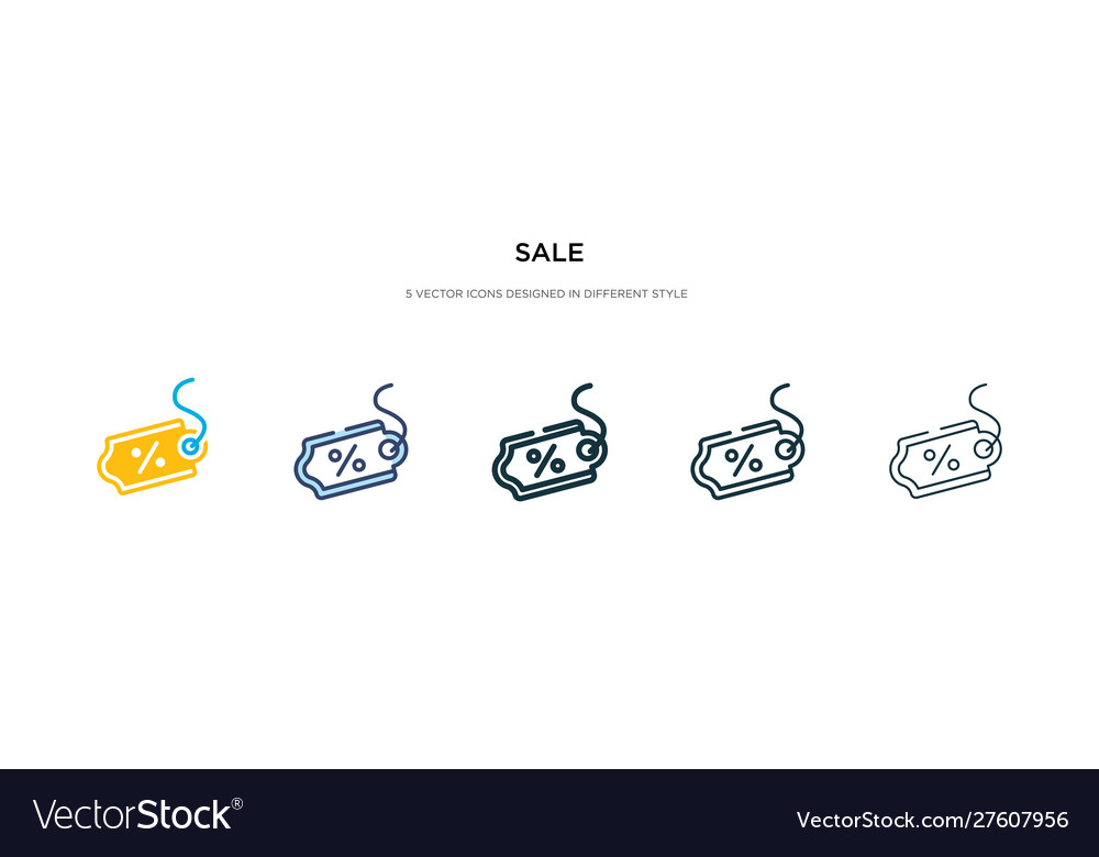 Sale icon in different style two colored Vector Image