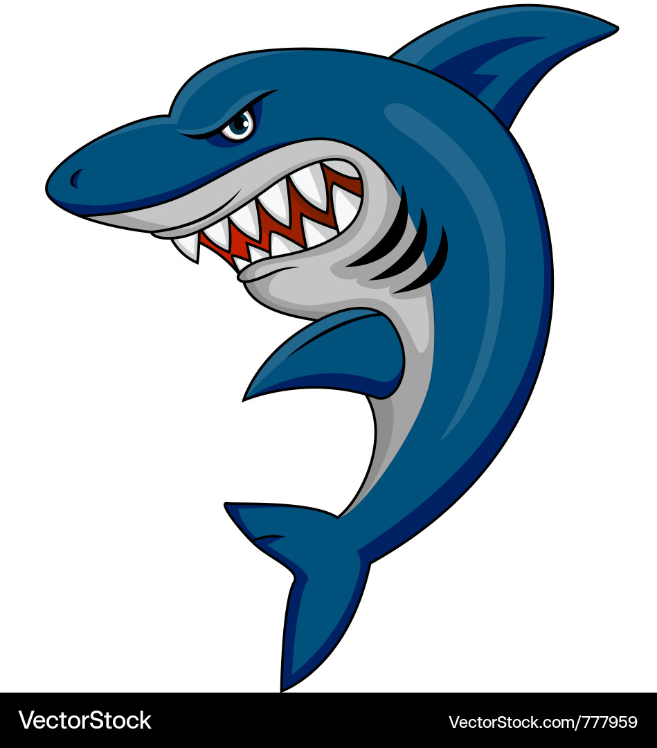 Angry shark Royalty Free Vector Image - VectorStock