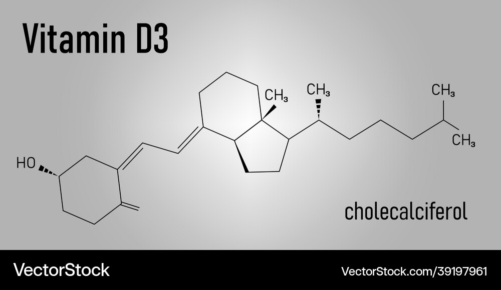 Vitamin d skeletal formula Royalty Free Vector Image