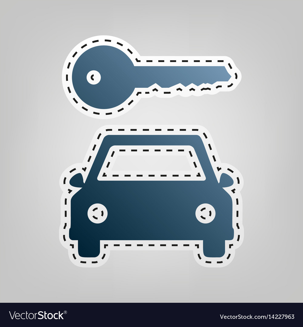 Car key simplistic sign blue icon Royalty Free Vector Image Car key simplistic sign blue icon Royalty Free Vector Image