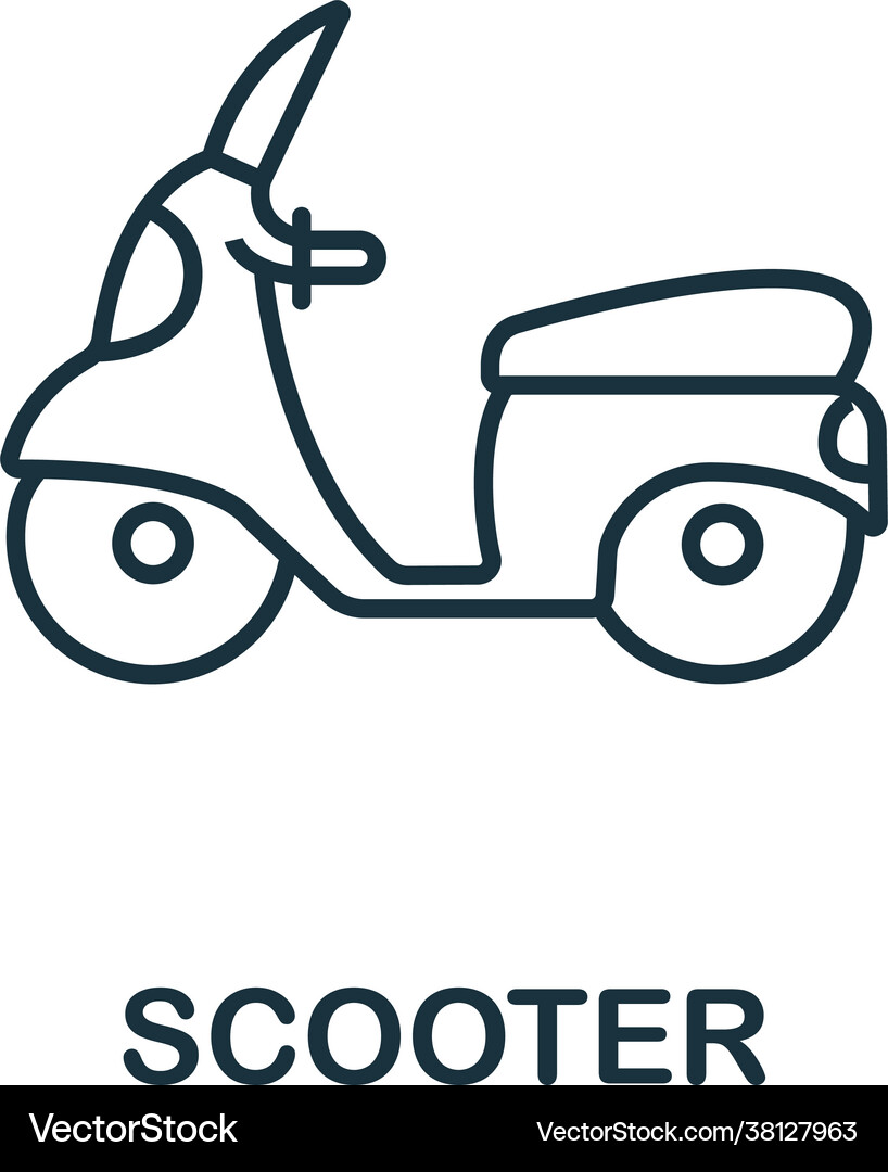 Scooter icon simple line element symbol Royalty Free Vector