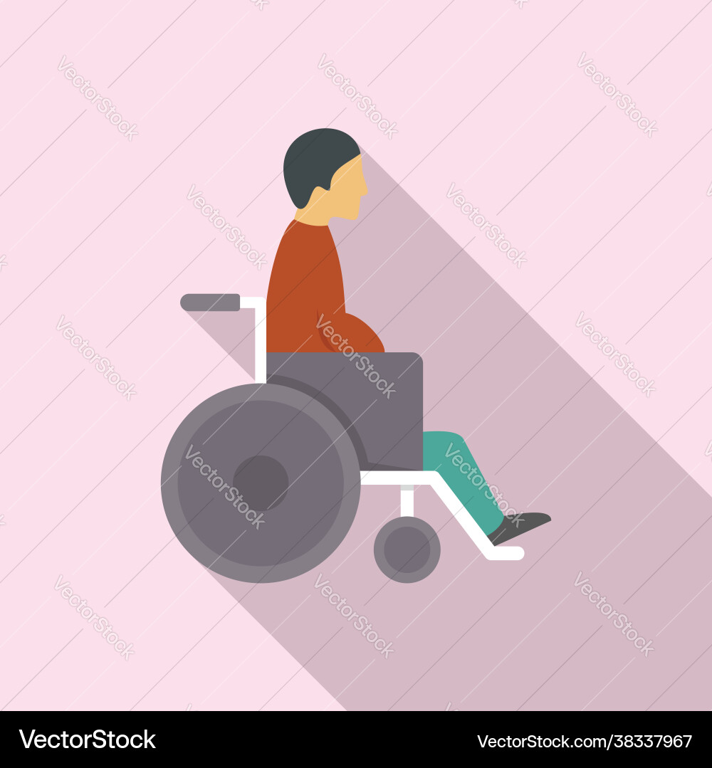 Man in wheelchair icon flat style Royalty Free Vector Image