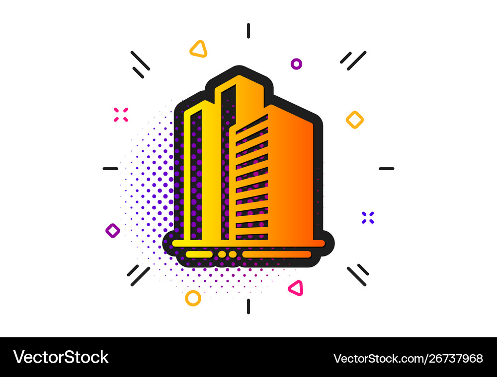 Skyscraper buildings icon city architecture sign Vector Image