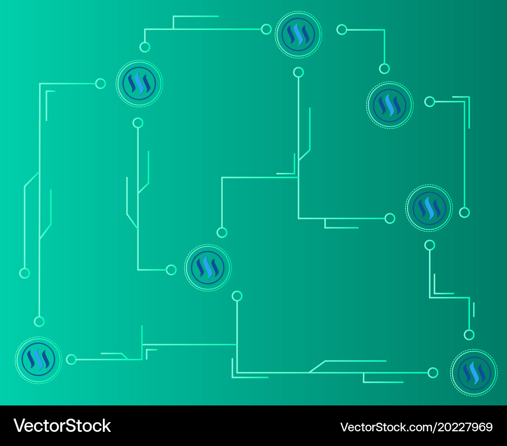 Blockchain steem technology background collection Vector Image