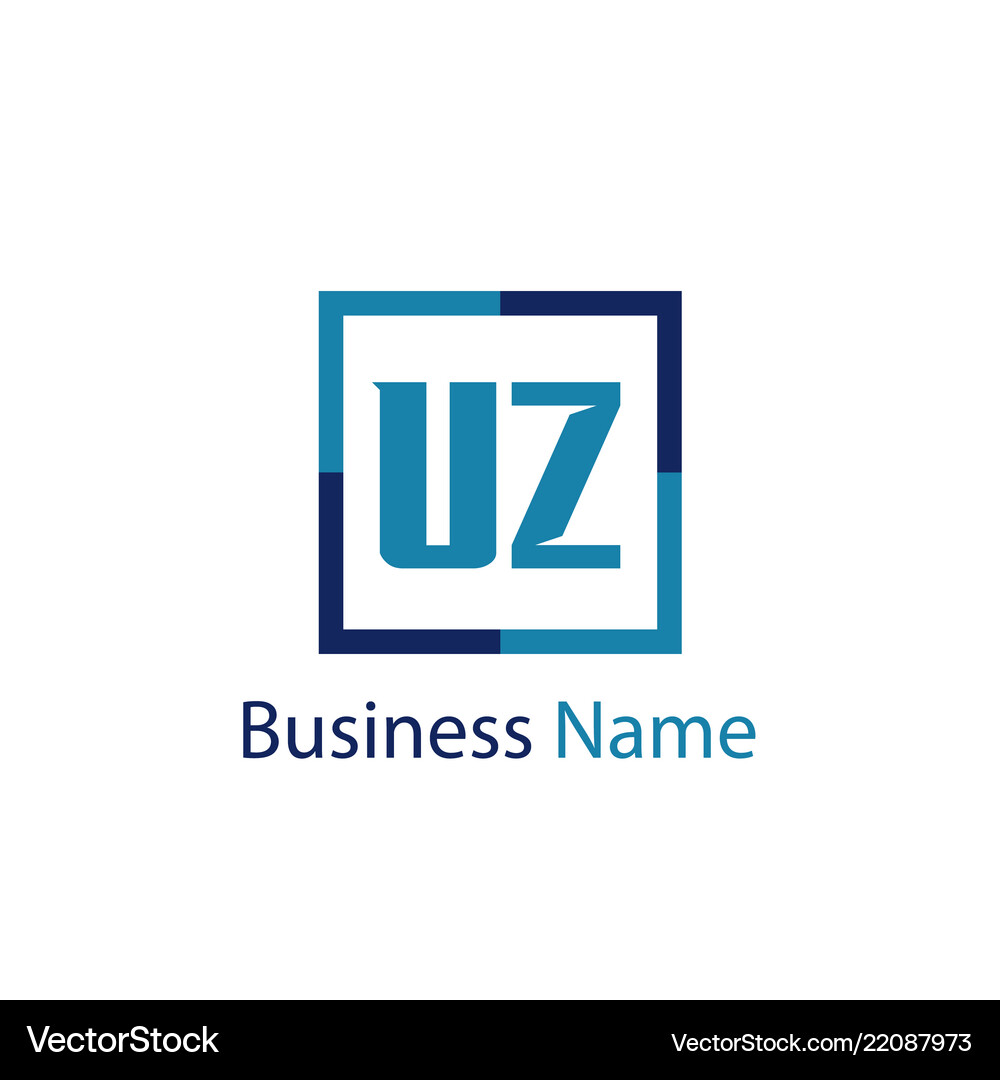 Initial letter uz logo template design Royalty Free Vector