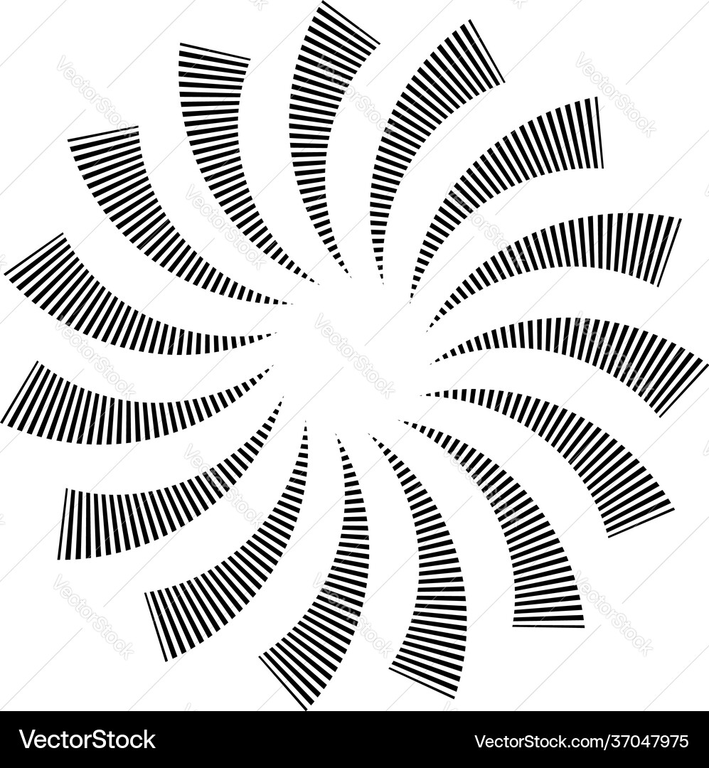 Abstract geometric radial radiating element Vector Image