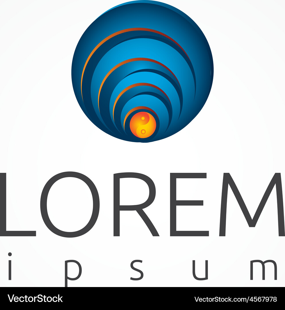 Circle spiral sphere abstract logo template Vector Image