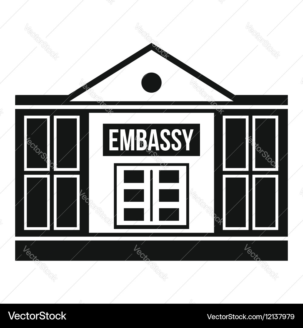 Embassy icon simple style Royalty Free Vector Image
