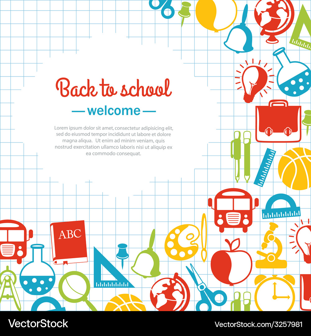 Back to school background for school Royalty Free Vector Image ...