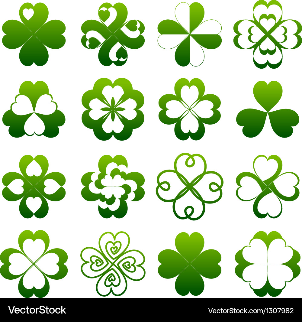 Abstract clover symbol set Royalty Free Vector Image