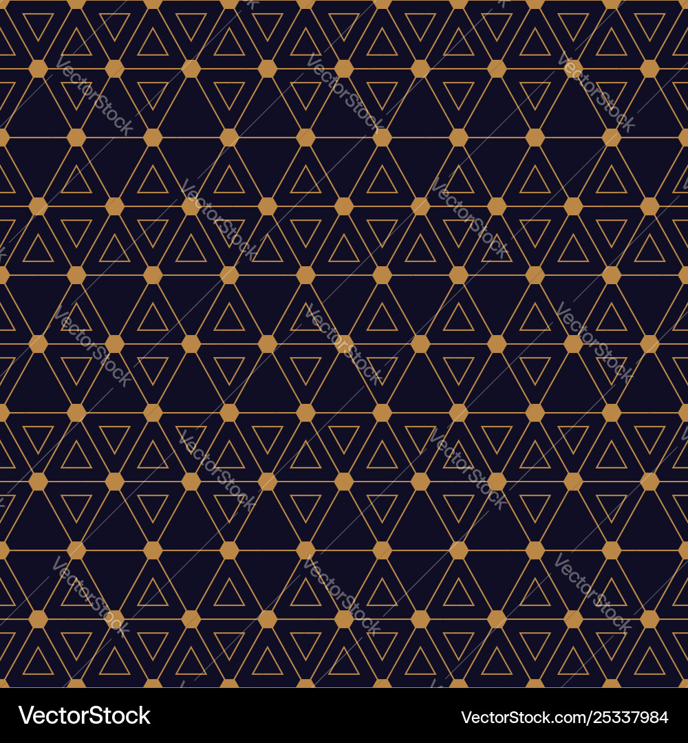 Triangles hexagon gold black Royalty Free Vector Image