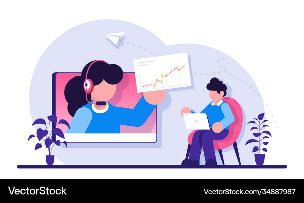 Online business conference concept webinar Vector Image