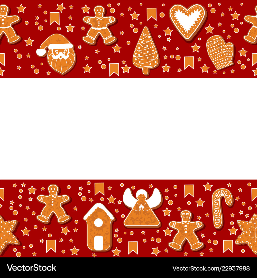 Christmas gingerbread cookies making a rectangular