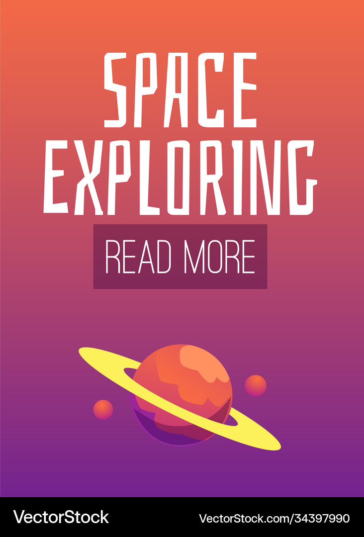 Poster with alien planet and advertising Vector Image